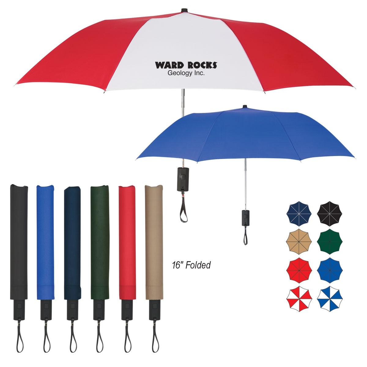 44" Arc Automatic Open Telescopic Folding Umbrella - Premium Industries
