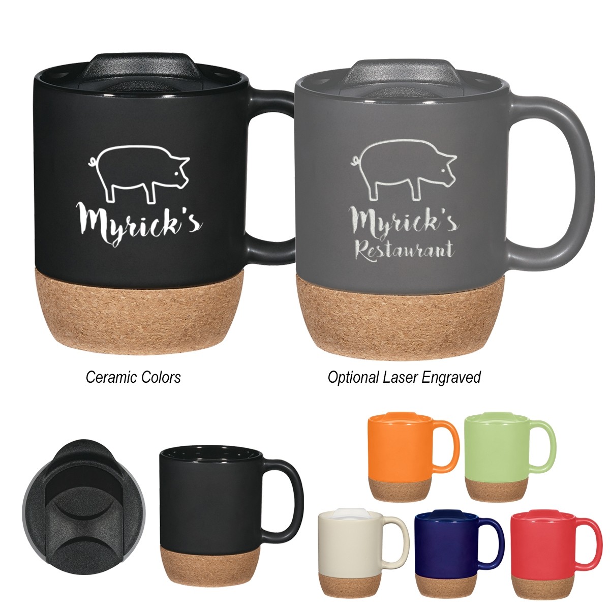 14 Oz Ceramic Cork Bottom Mug - Premium Industries